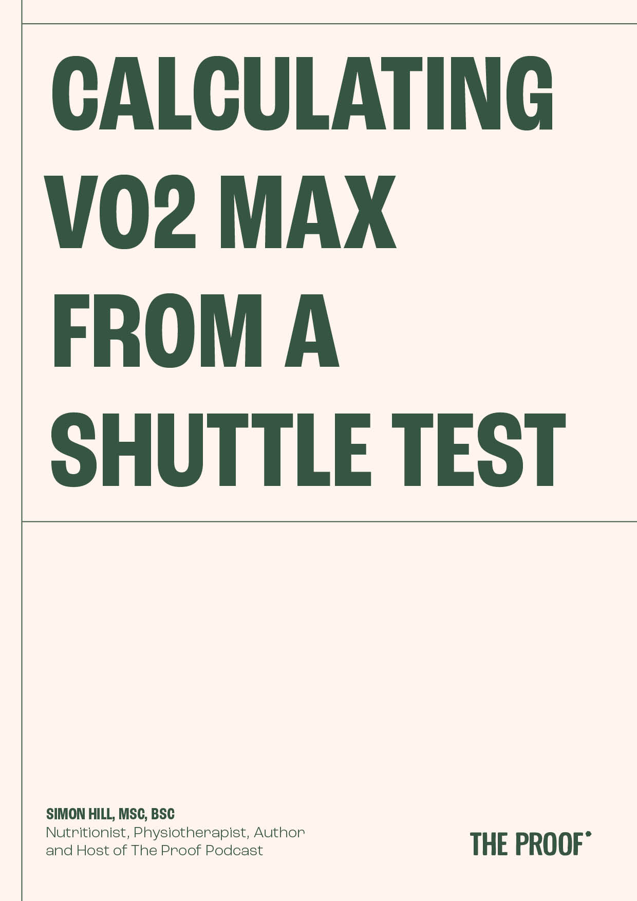 Calculating VO2 Max from a shuttle test / beep test - The Proof